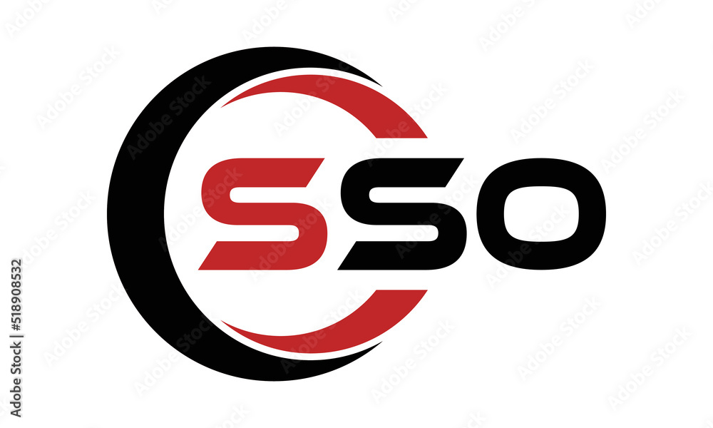 SSO three letter swoosh logo design vector template | monogram logo ...