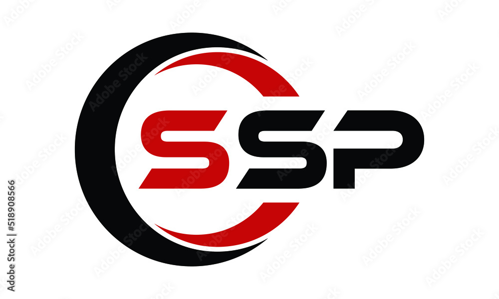 SSP three letter swoosh logo design vector template | monogram logo | abstract logo | wordmark ...