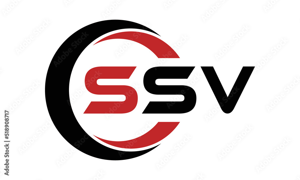 SSV three letter swoosh logo design vector template | monogram logo ...