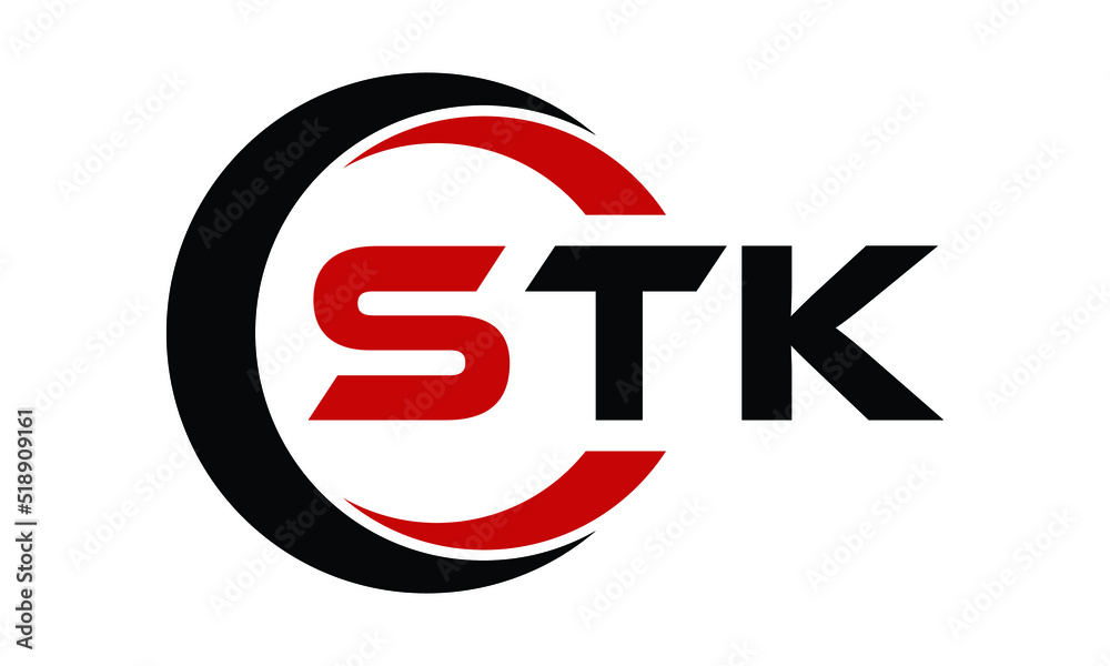 STK three letter swoosh logo design vector template | monogram logo ...