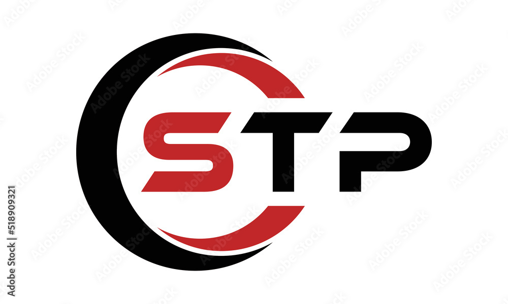 STP three letter swoosh logo design vector template | monogram logo ...
