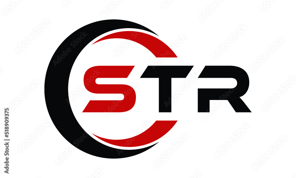 STR three letter swoosh logo design vector template | monogram logo ...
