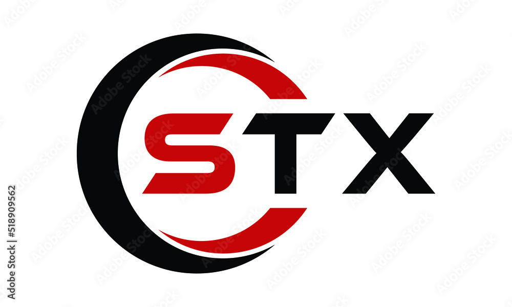 Vektorová grafika „STX three letter swoosh logo design vector template ...