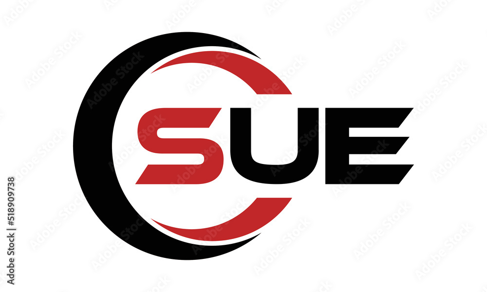 SUE three letter swoosh logo design vector template | monogram logo ...
