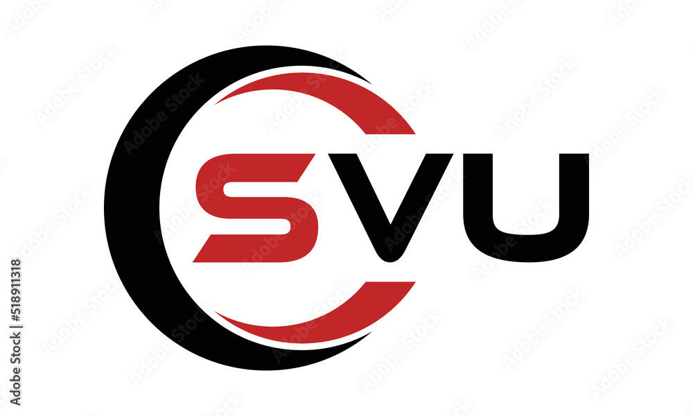 TVU three letter swoosh logo design vector template | monogram logo ...