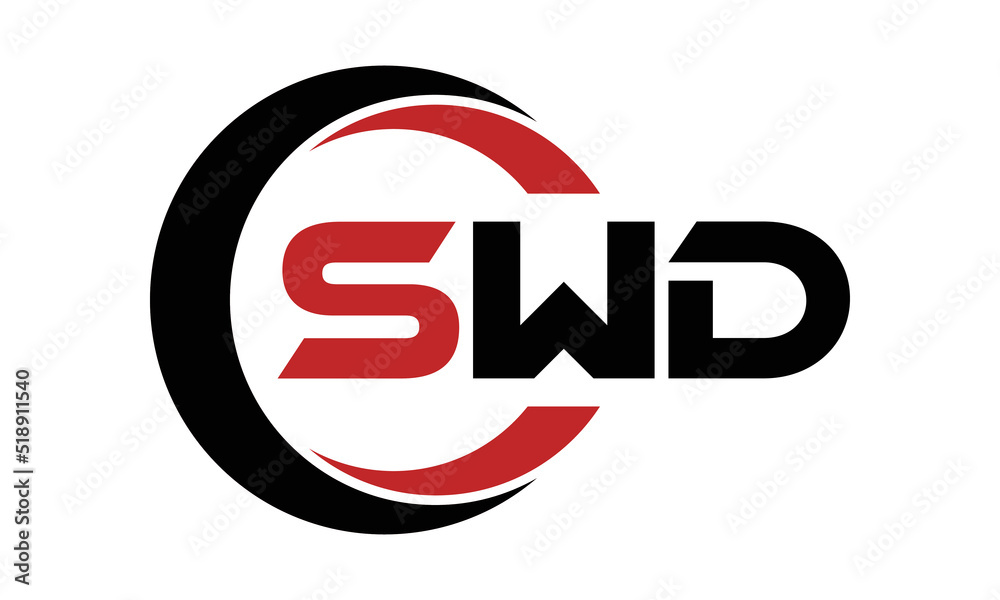 TWD three letter swoosh logo design vector template | monogram logo ...