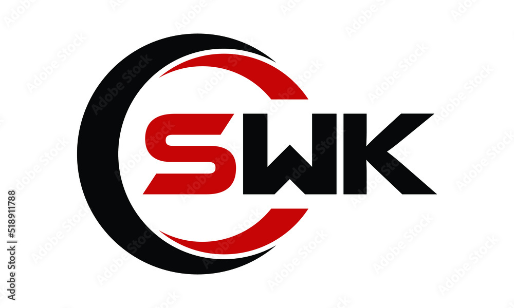 TWK three letter swoosh logo design vector template | monogram logo ...