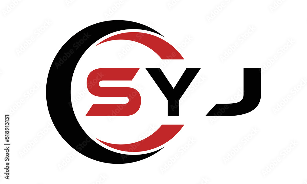 TYJ three letter swoosh logo design vector template | monogram logo ...