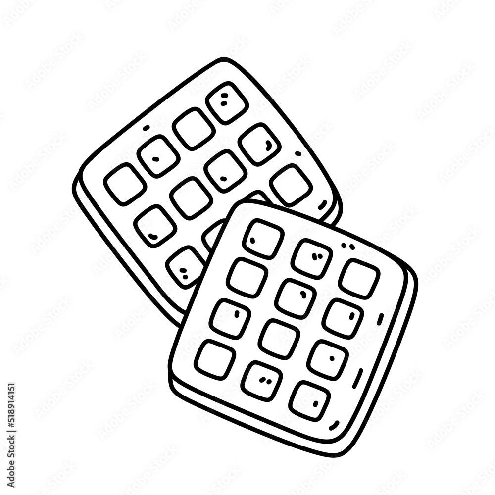 Waffles for breakfast isolated on white background. Fresh pastries ...