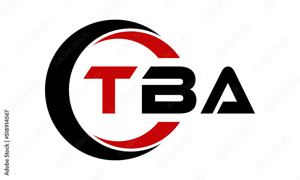 TBA three letter swoosh logo design vector template | monogram logo ...