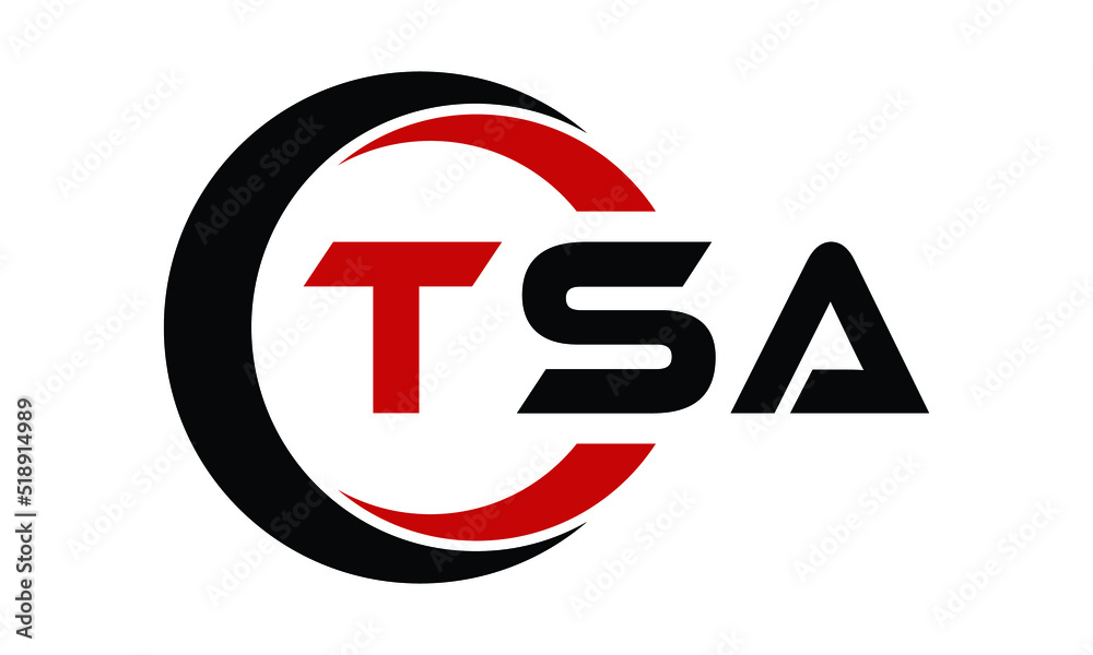 TSA three letter swoosh logo design vector template | monogram logo ...