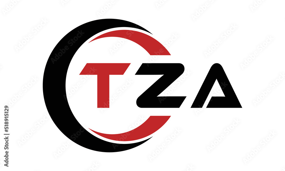 TZA three letter swoosh logo design vector template | monogram logo ...