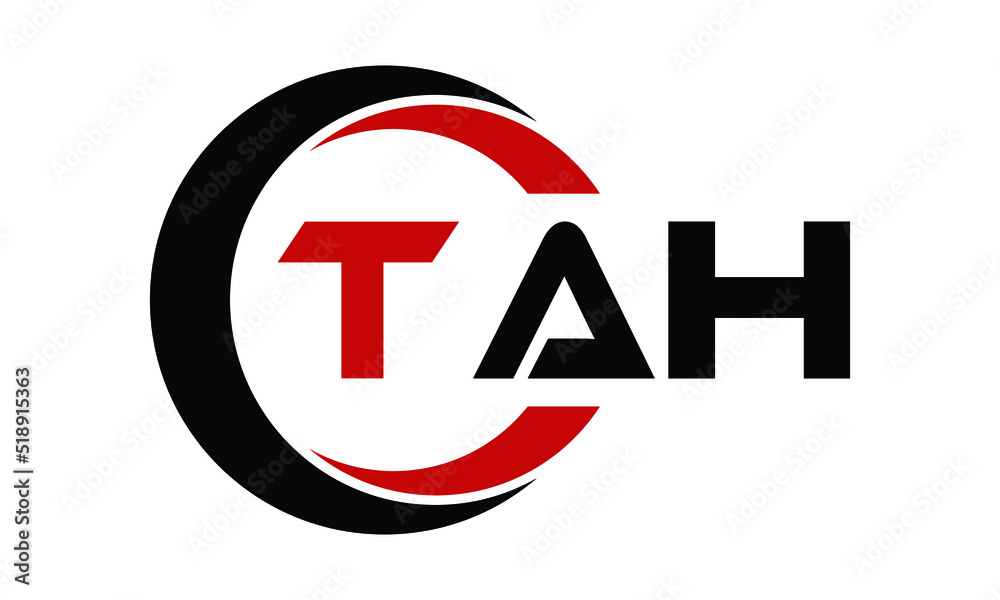 TAH three letter swoosh logo design vector template | monogram logo ...