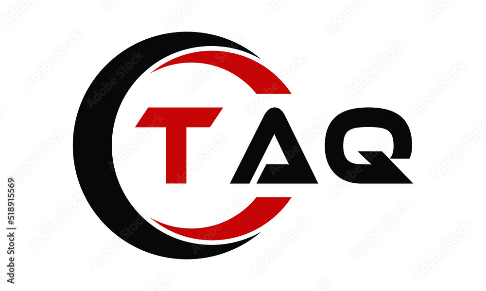 TAQ three letter swoosh logo design vector template | monogram logo ...