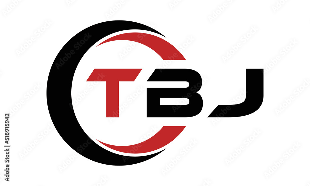 Vecteur Stock TBJ three letter swoosh logo design vector template ...