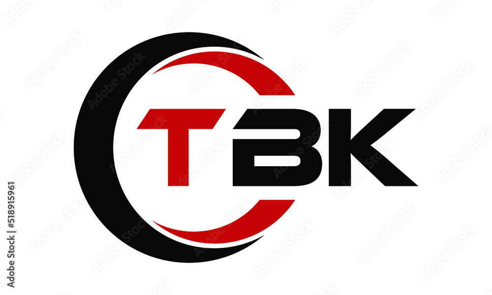 TBK three letter swoosh logo design vector template | monogram logo ...
