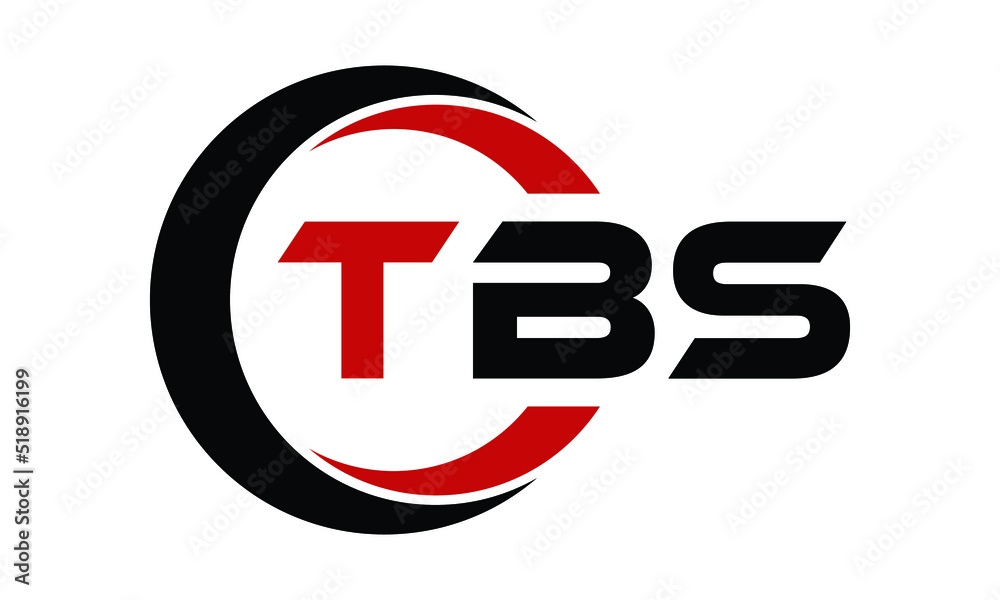 TBS three letter swoosh logo design vector template | monogram logo ...
