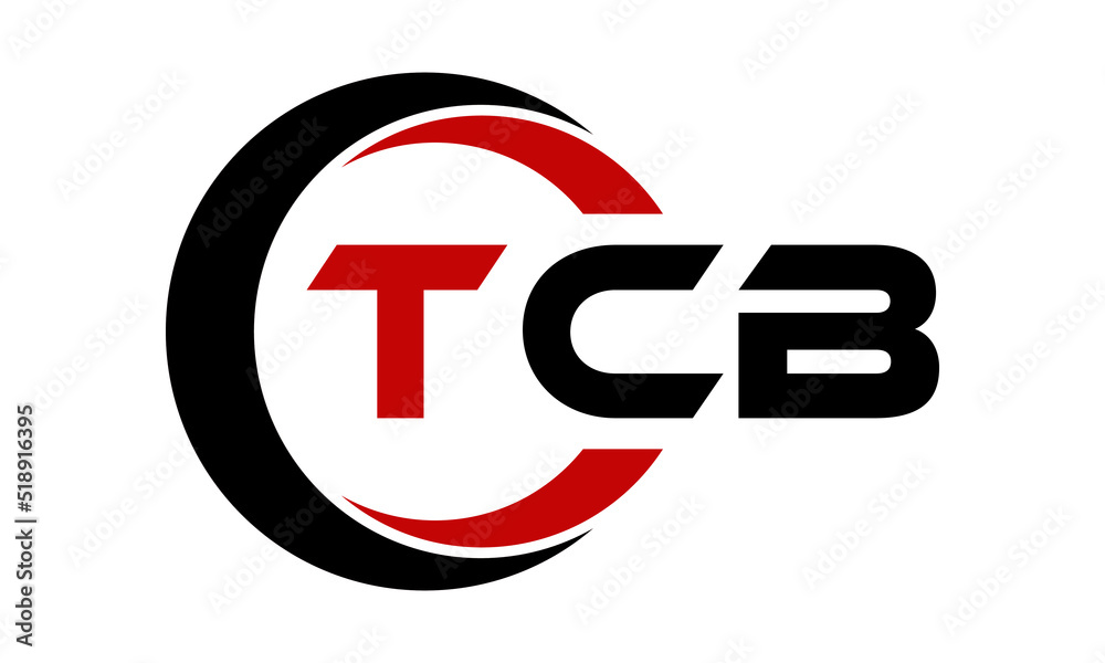 TCB three letter swoosh logo design vector template | monogram logo ...