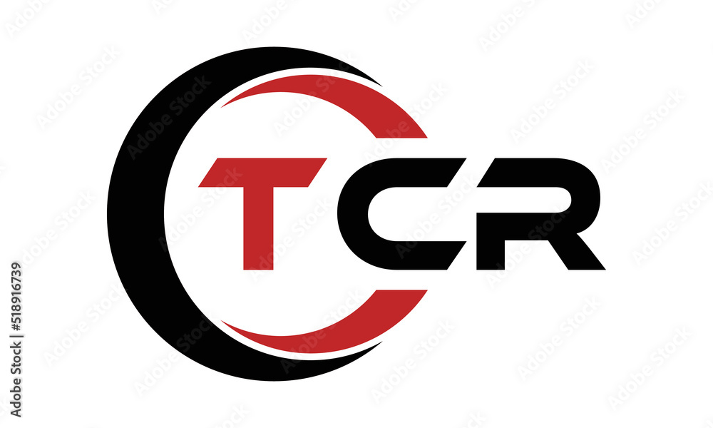 TCR three letter swoosh logo design vector template | monogram logo ...