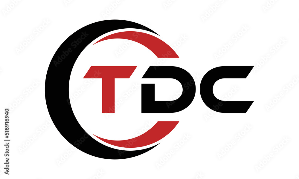 TDC three letter swoosh logo design vector template | monogram logo ...