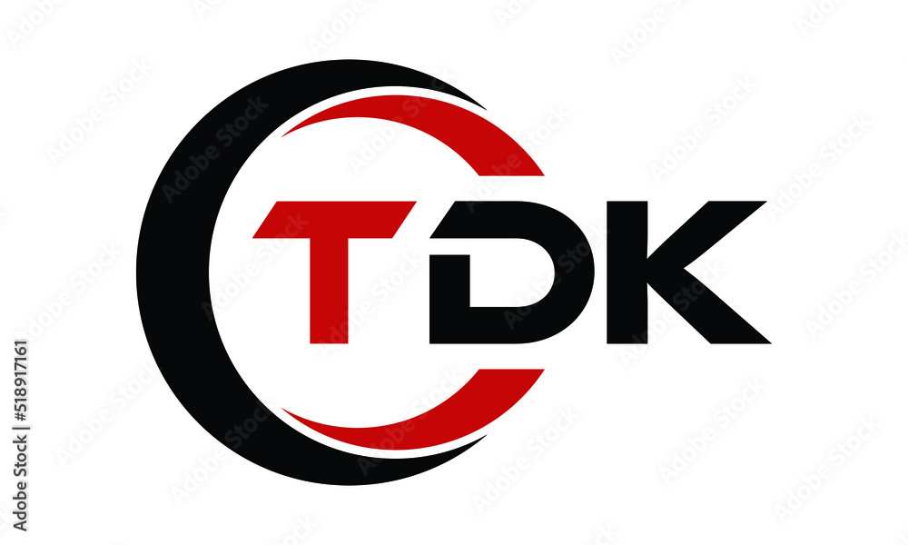 TDK three letter swoosh logo design vector template | monogram logo ...