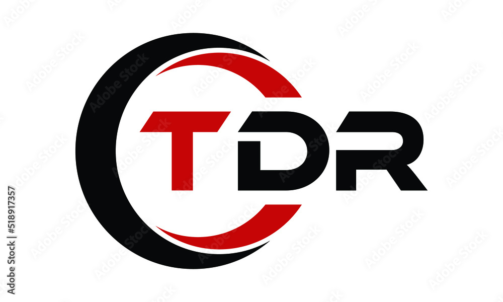 TDR three letter swoosh logo design vector template | monogram logo ...