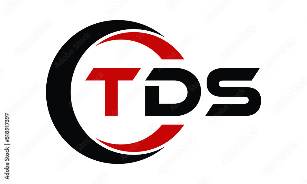 TDS three letter swoosh logo design vector template | monogram logo ...