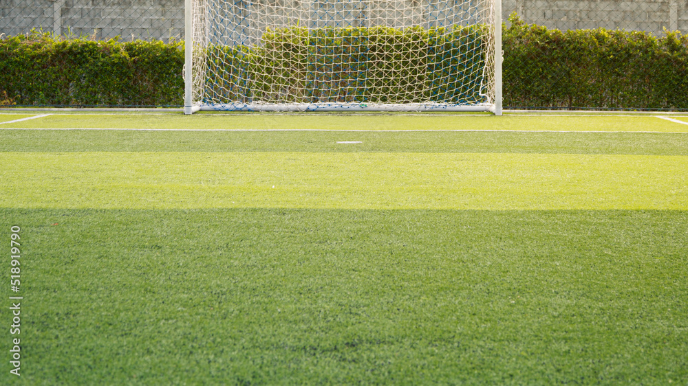 Goalposts in the Soccer field stadium Stock Photo | Adobe Stock