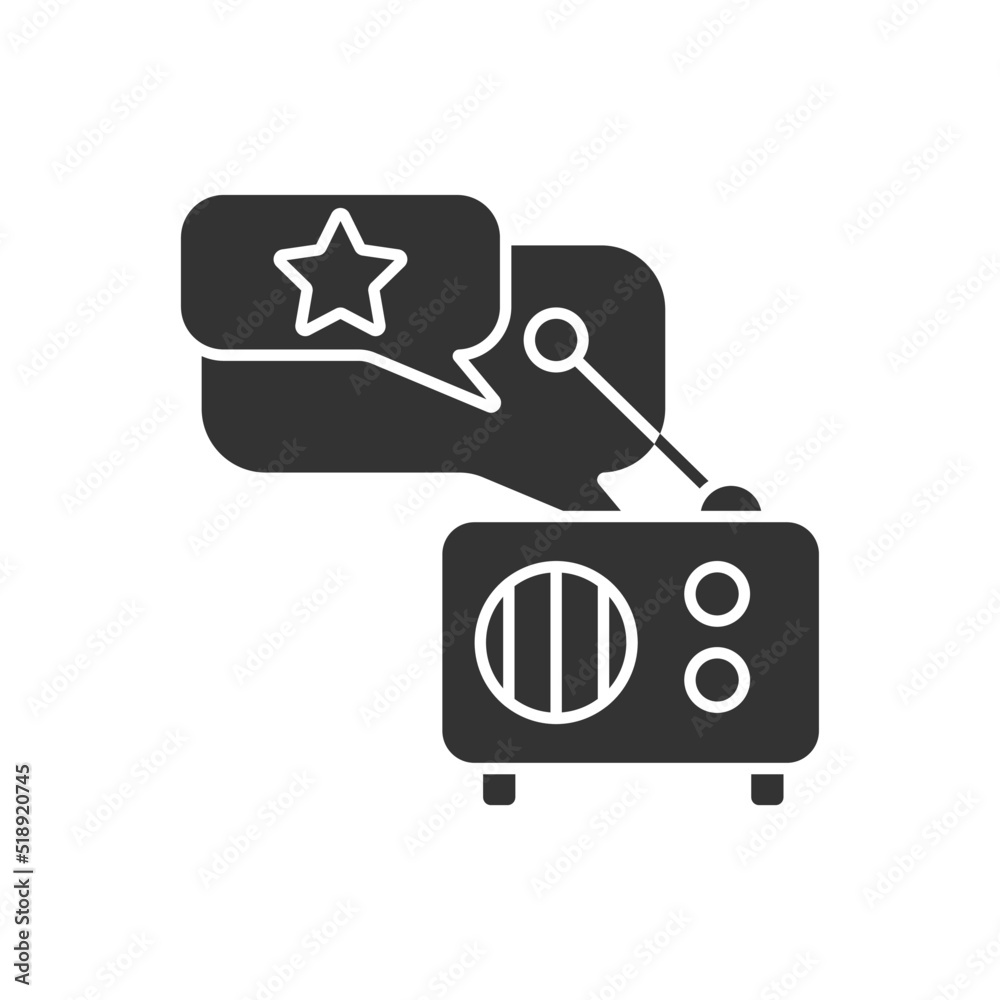 Radio advertising glyph icon. Effective advertising for reaching large ...