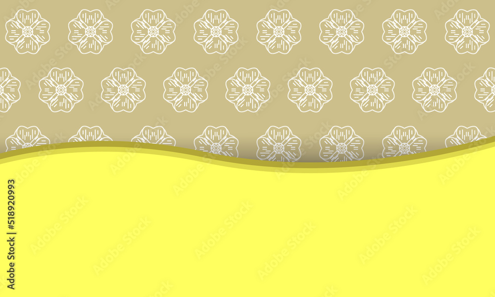 White primrose flowers borders yellow background banner with overlay ...