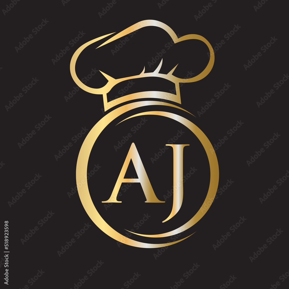 Initial Letter AJ Restaurant Logo Template. Restaurant Logo Concept ...