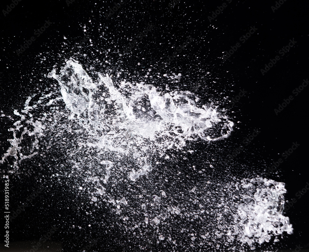 Water Splash Effect Black Background