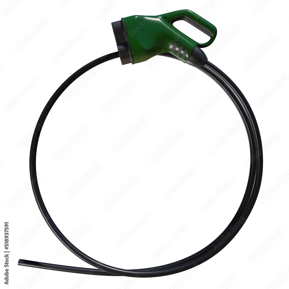 3D depiction of the electric car battery connector plug with a round ...