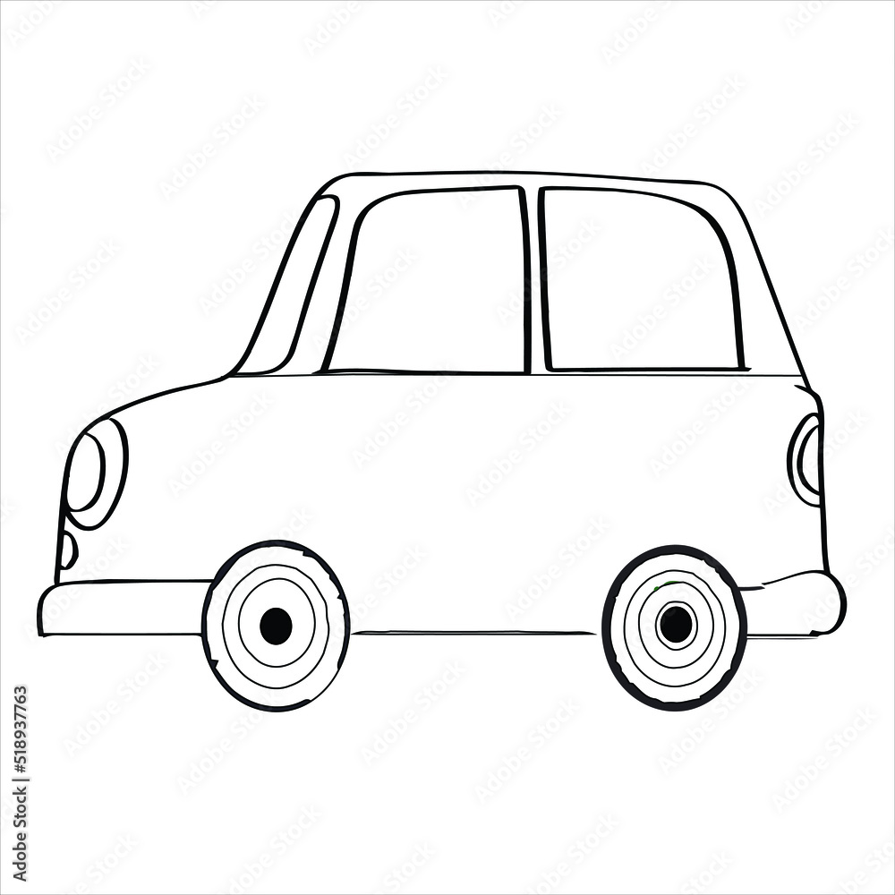 car line vector illustration, isolated on white background, toy car ...