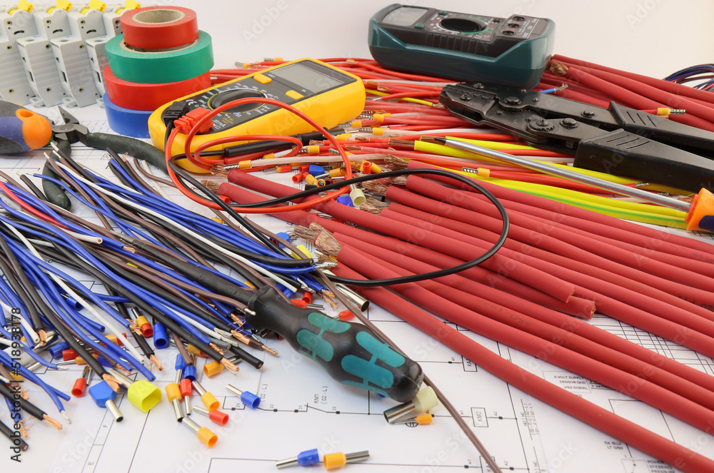 Electrical tools and materials for the installation of an electrical ...