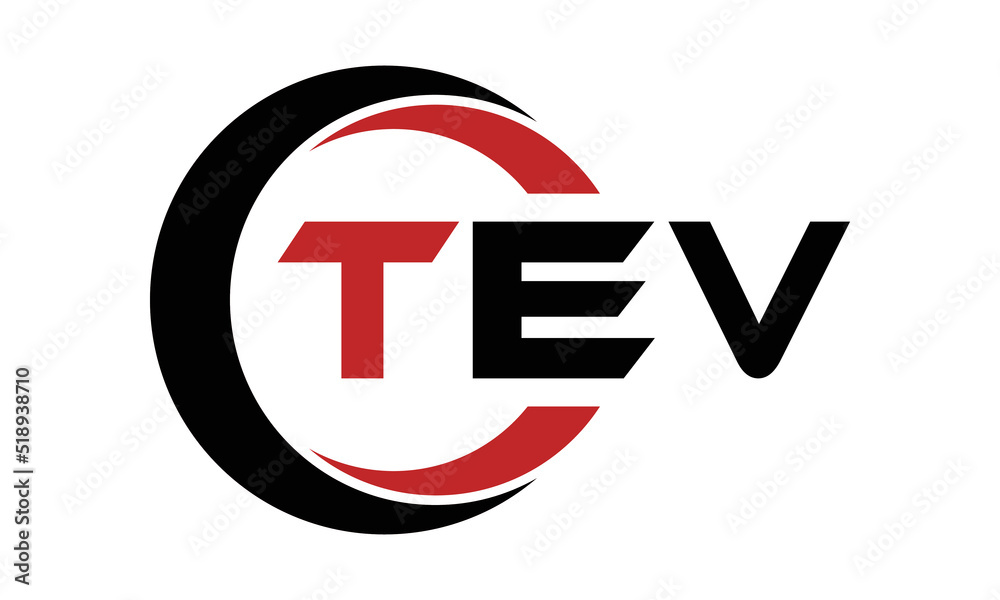 TEV three letter swoosh logo design vector template | monogram logo ...