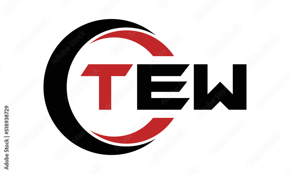 TEW three letter swoosh logo design vector template | monogram logo ...