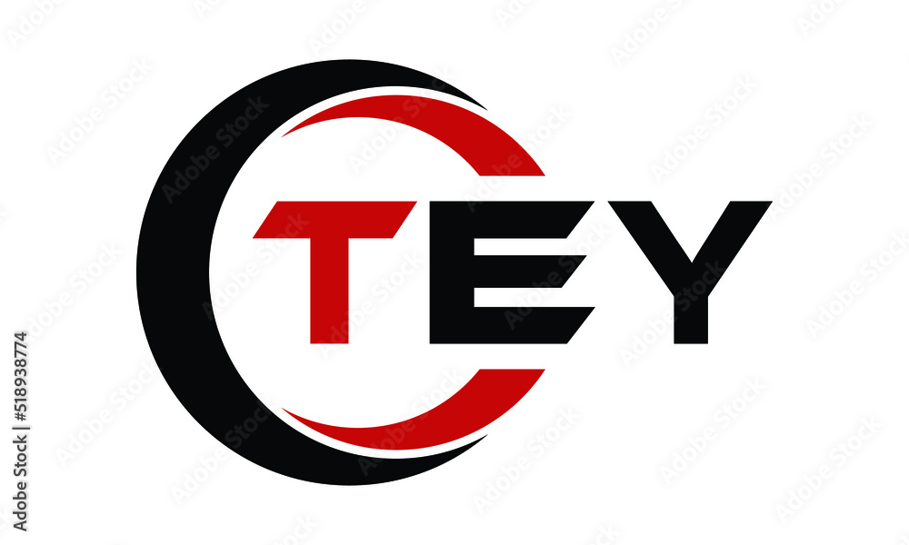 TEY three letter swoosh logo design vector template | monogram logo ...