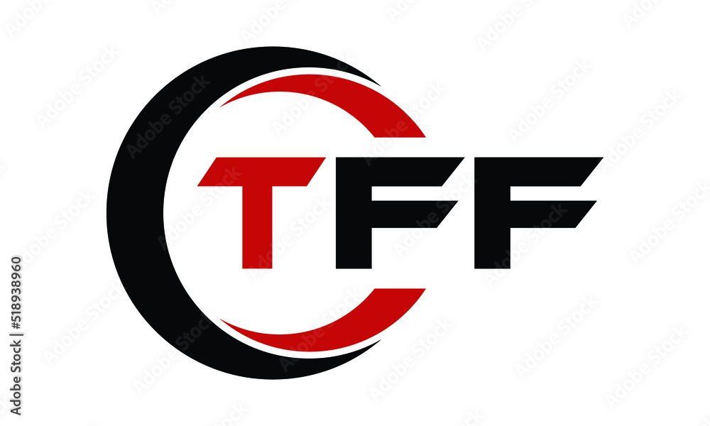 TFF three letter swoosh logo design vector template | monogram logo ...