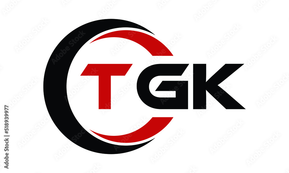 TGK three letter swoosh logo design vector template | monogram logo ...