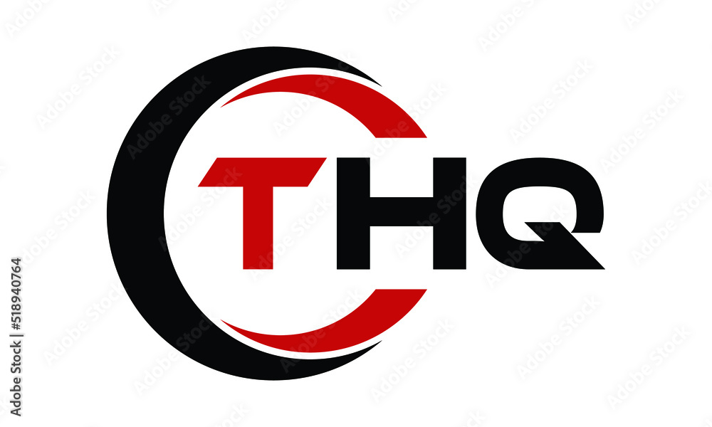 THQ three letter swoosh logo design vector template | monogram logo ...