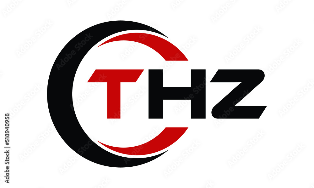THZ three letter swoosh logo design vector template | monogram logo ...