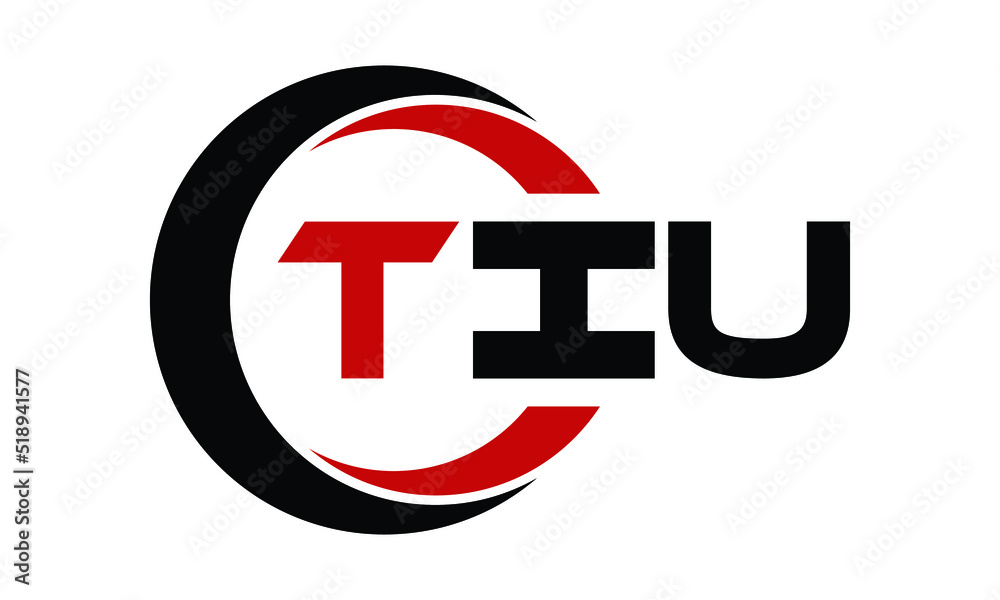 TIU three letter swoosh logo design vector template | monogram logo ...