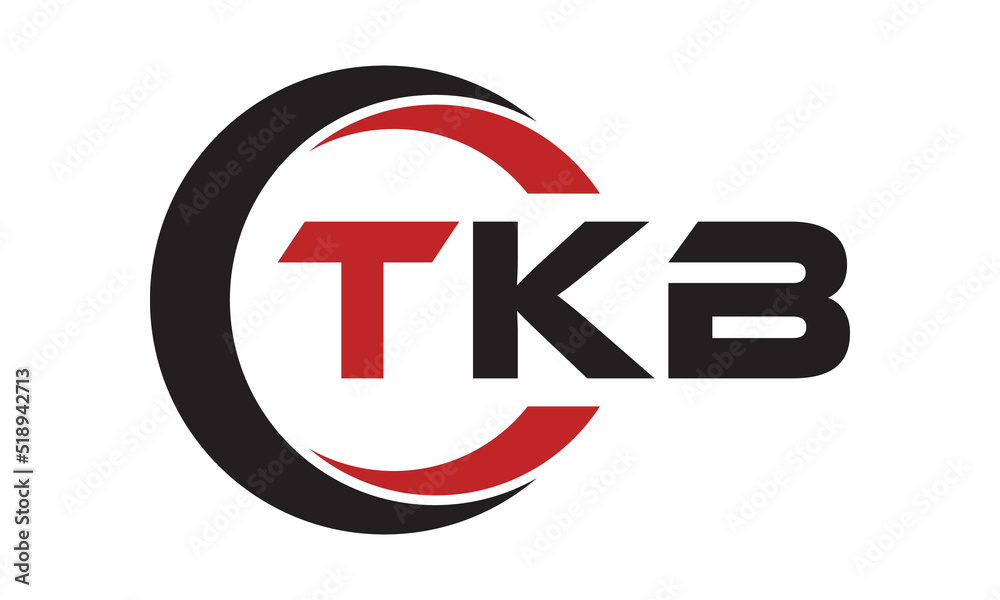 TKB three letter swoosh logo design vector template | monogram logo ...