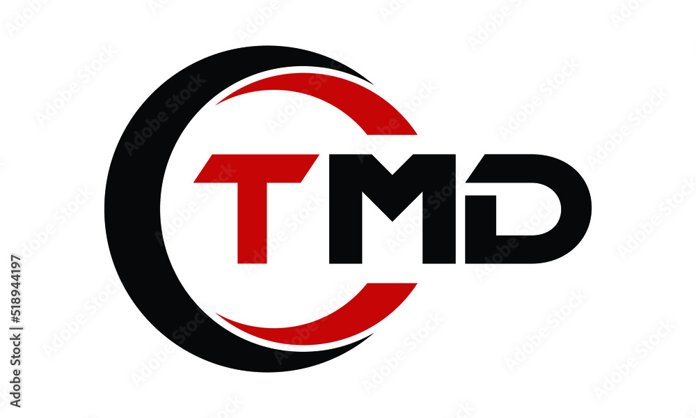 TMD three letter swoosh logo design vector template | monogram logo ...