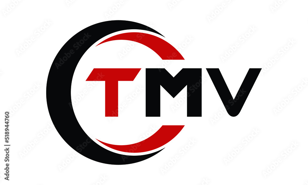 TMV three letter swoosh logo design vector template | monogram logo ...