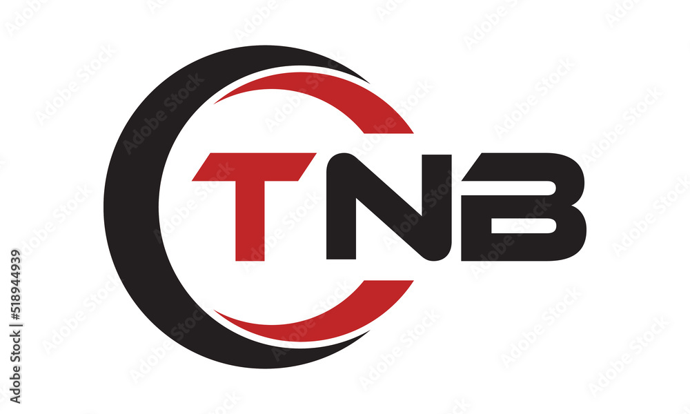 TNB three letter swoosh logo design vector template | monogram logo ...