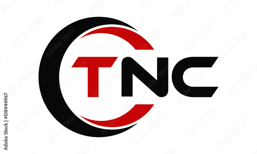 TNC three letter swoosh logo design vector template | monogram logo ...
