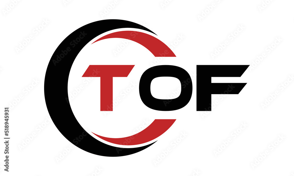 TOF three letter swoosh logo design vector template | monogram logo ...