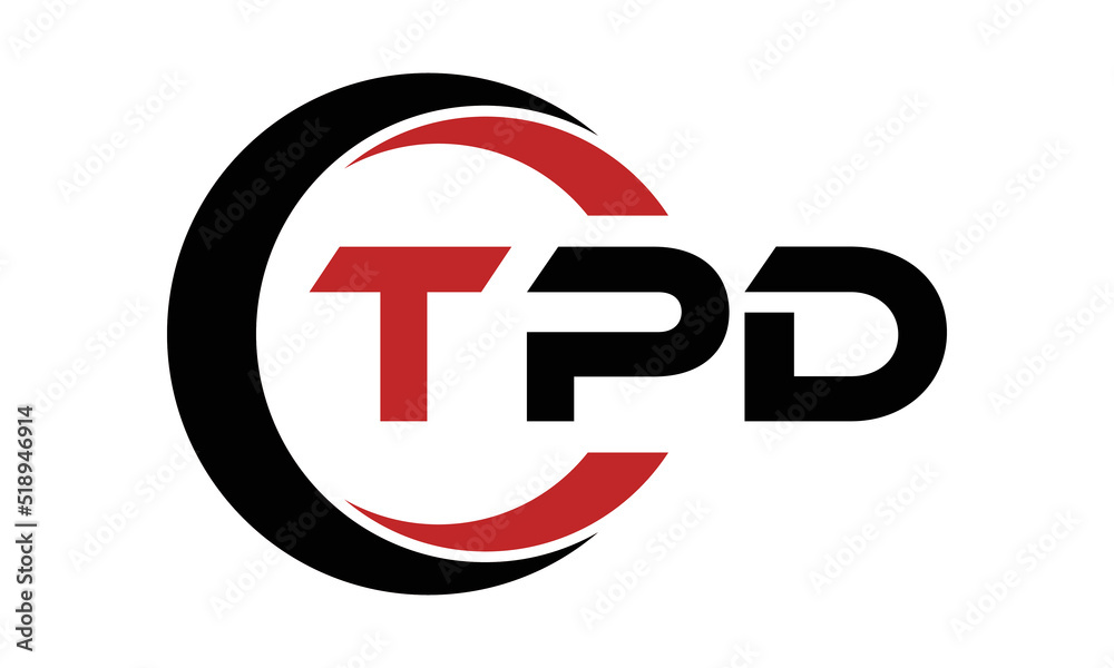 TPD three letter swoosh logo design vector template | monogram logo ...